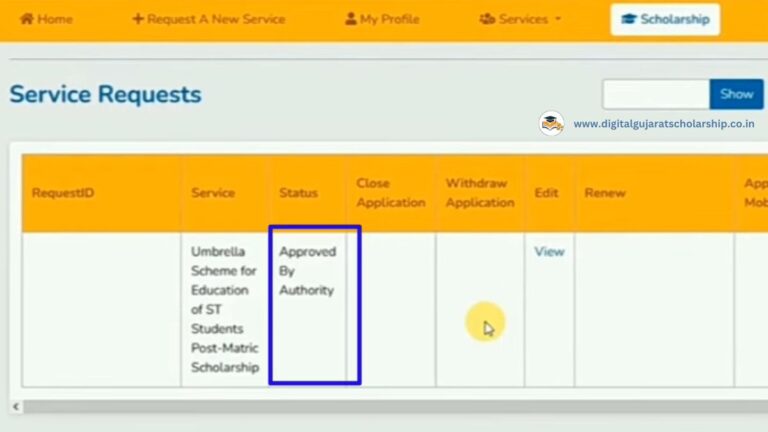 Digital Gujarat Scholarship Status processes 2025-2026